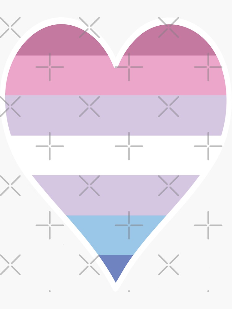 "Bigender Pride Flag Heart - White" Sticker by F-PhantomArt | Redbubble