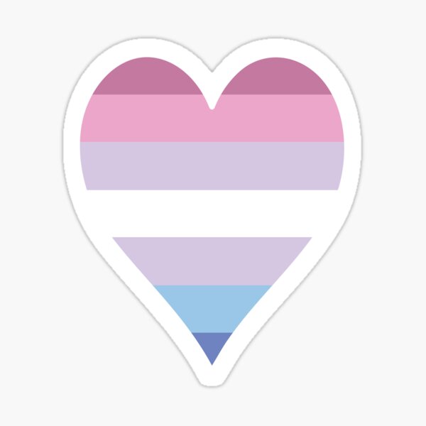 "Bigender Pride Flag Heart - White" Sticker by F-PhantomArt | Redbubble