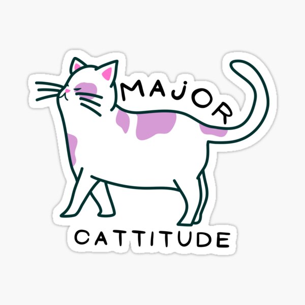 "Major Catitude Minimalist Cat Illustration " Sticker for Sale by ...