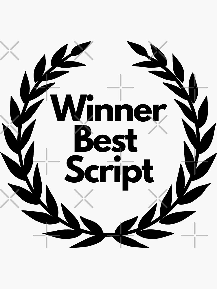 "Winner Best Script " Sticker for Sale by PikaLee | Redbubble