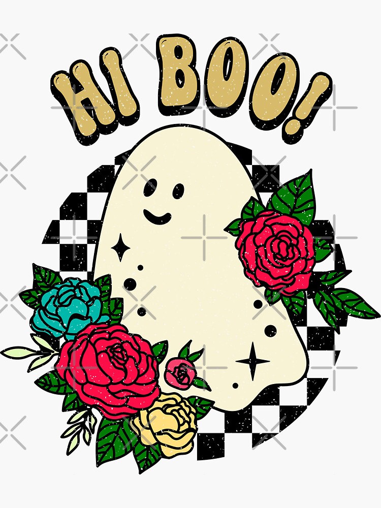 "Hi Boo Vintage Retro Cute Halloween " Sticker for Sale by karimqlf ...