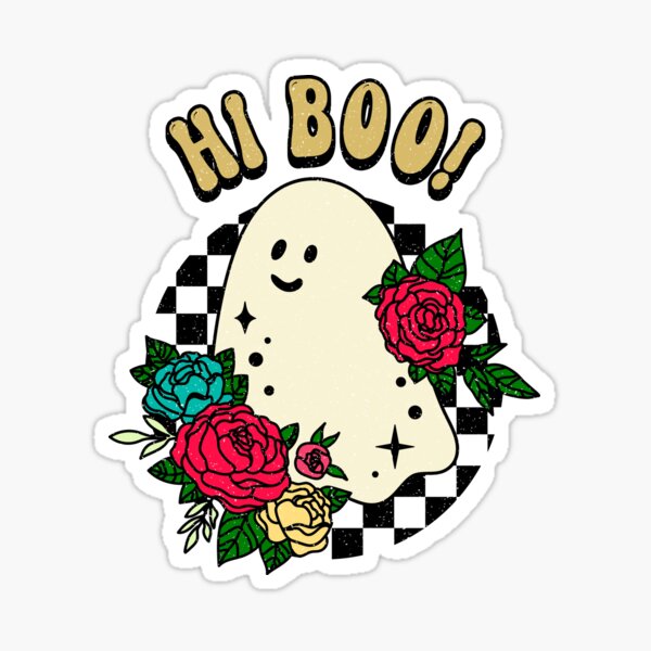 "Hi Boo Vintage Retro Cute Halloween " Sticker for Sale by karimqlf ...