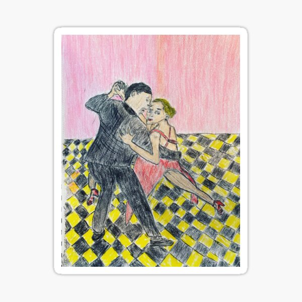 "Two people dancing the Tango" Sticker for Sale by Charliescoolart ...