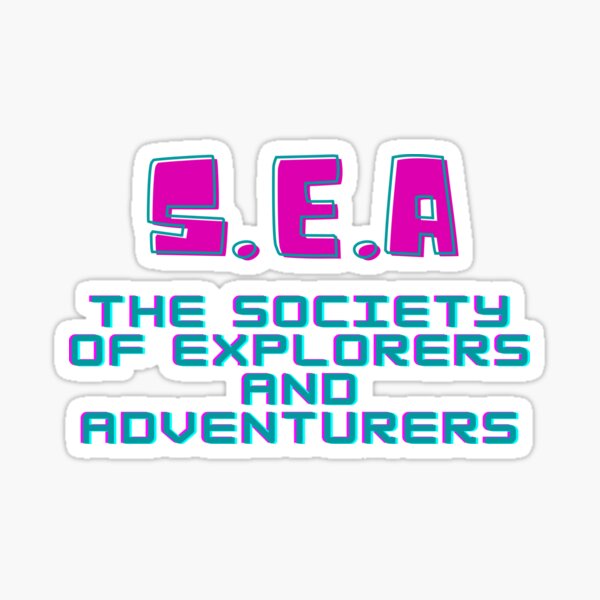 "S.E.A,The society of explorers and adventurers" Sticker for Sale by ...
