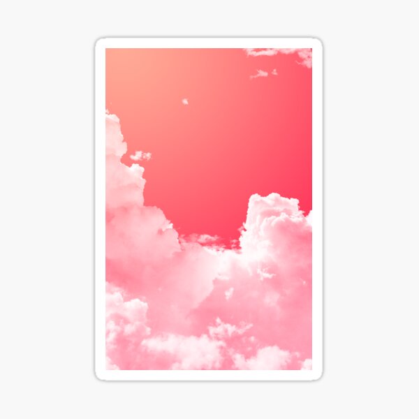 "Light Pink Red Gradient & White Cloud" Sticker for Sale by Cosnation | Redbubble