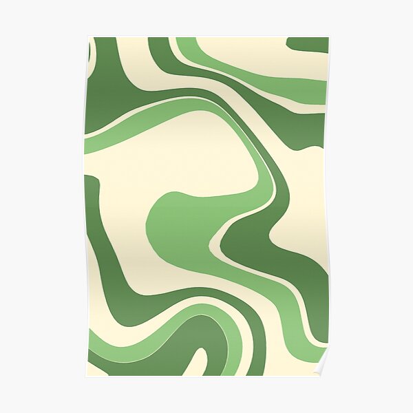 "Groovy Green Lines" Poster for Sale by Katzzz | Redbubble