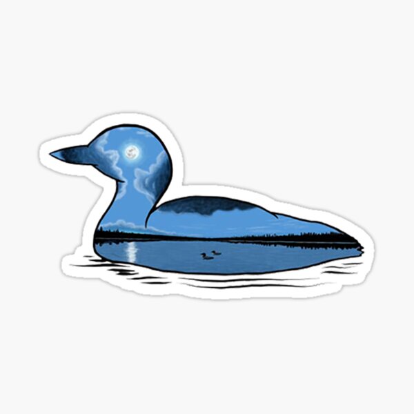 "Loon Silhouette Moonlight" Sticker for Sale by StephenBeth | Redbubble