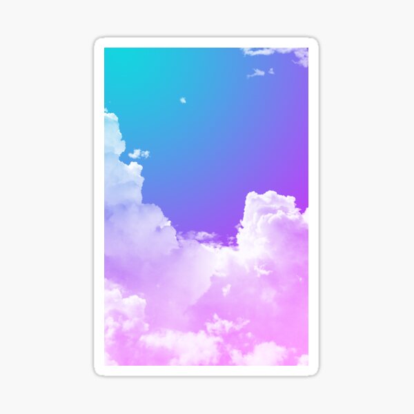 "Blue Pink Purple Gradient Sky & White Cloud" Sticker for Sale by ...