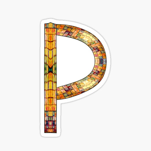 "ALPHABET - Stained Glass Letter "P"" Sticker for Sale by geegeetee11 ...