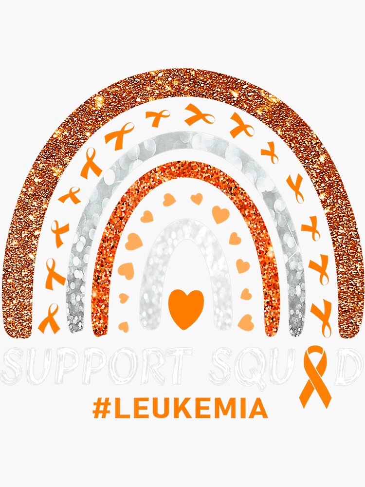 "Support Squad Leukemia Awareness Rainbow Gift Warrior " Sticker for ...