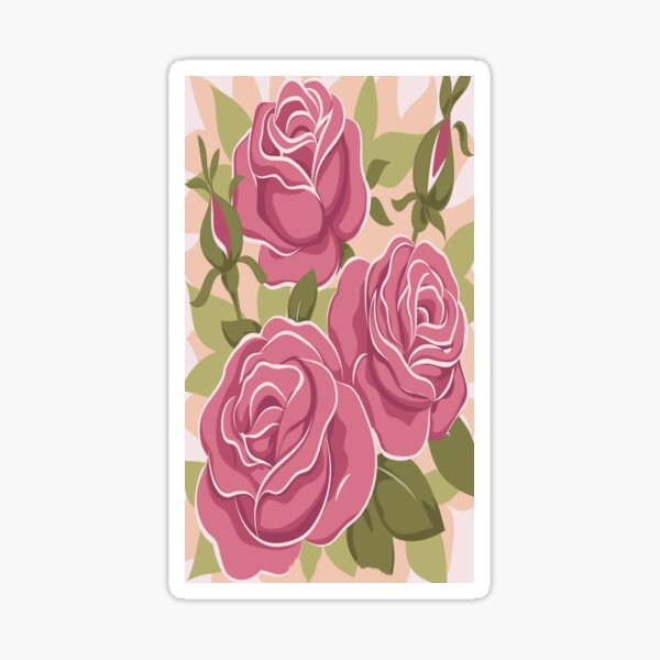 "Pink rose " Sticker for Sale by cataweg1 | Redbubble