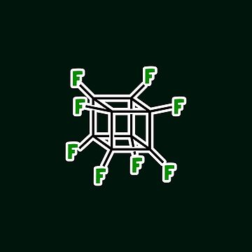 "Perfluorocubane Molecular Structure" Sticker for Sale by artsy-chemist ...