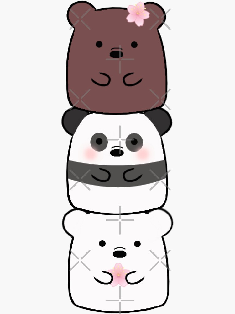 "We Bare Bears Spring Sakura" Sticker for Sale by koodoodles | Redbubble