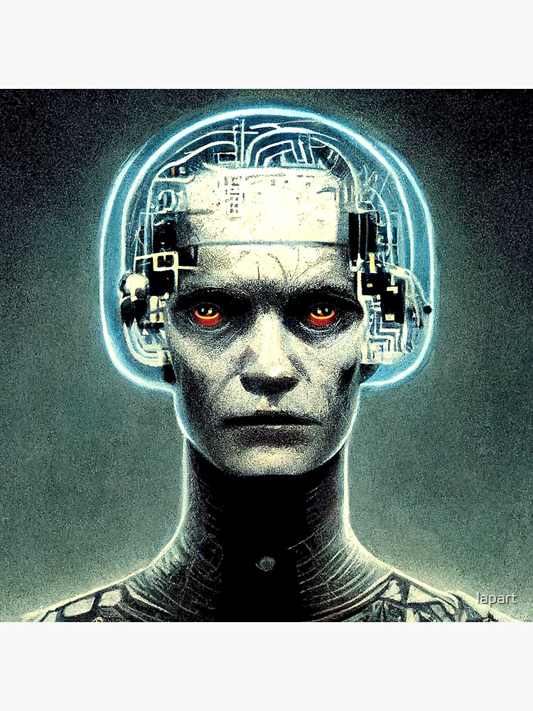 "Cyborg - 10 - Electronic Head - Metal Head" Sticker for Sale by lapart ...