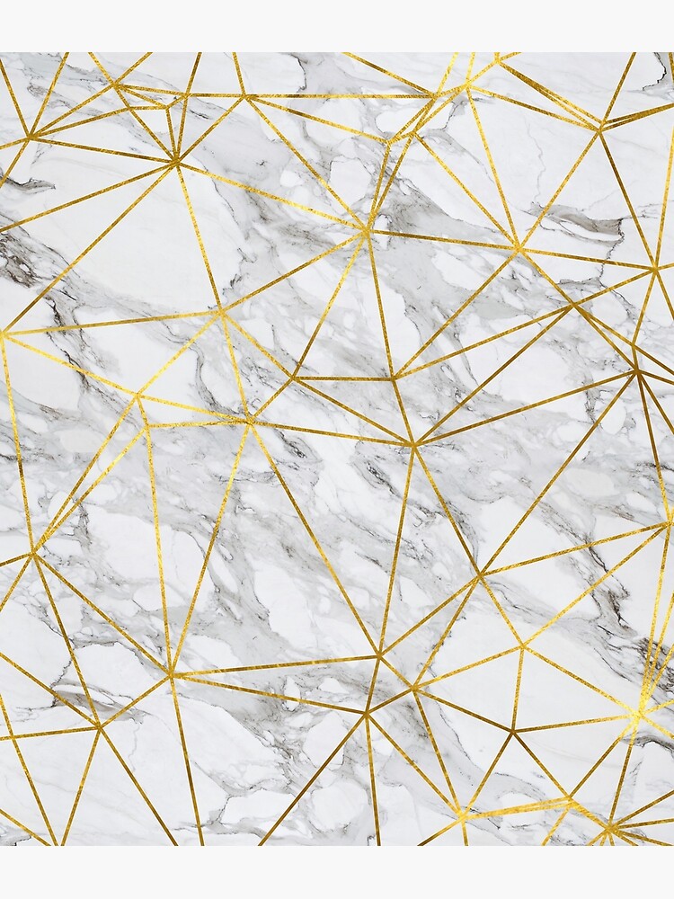 "Marble Geometric Gold Lines Design" Poster by bazzadesigns | Redbubble