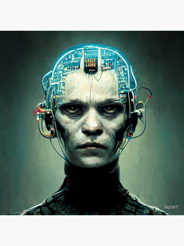"Cyborg - 02 - Electronic Head" Sticker for Sale by lapart | Redbubble