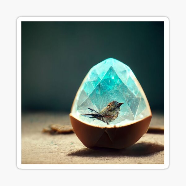 "Hatching from Diamond Egg" Sticker for Sale by pixeldiamond | Redbubble