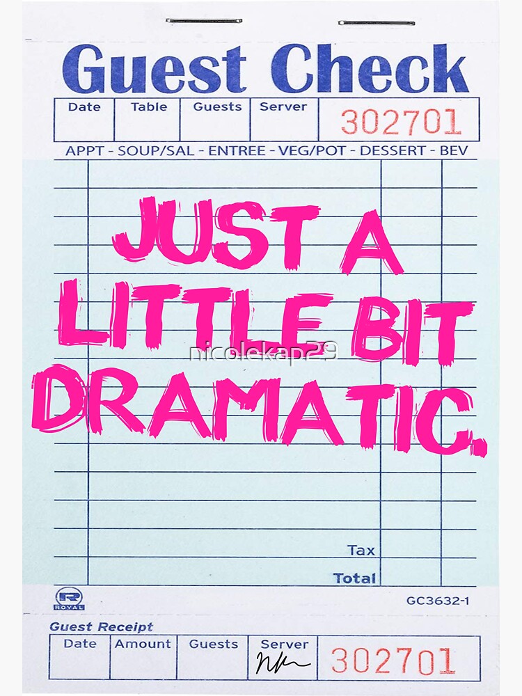 "just a little- GUEST CHECK @NIKKISBLING_" Sticker for Sale by ...