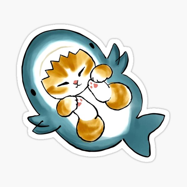 "Cute Cat Shark " Sticker for Sale by Internetan | Redbubble