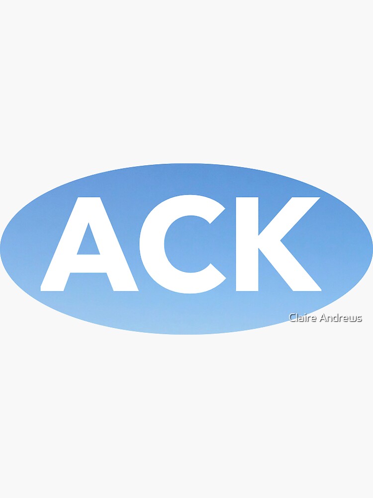 "ACK (Nantucket)" Sticker for Sale by Claireandrewss | Redbubble