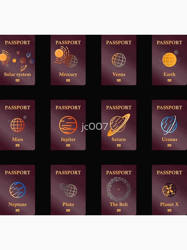 "Passports - Solar system - Red" Poster for Sale by jc007 | Redbubble