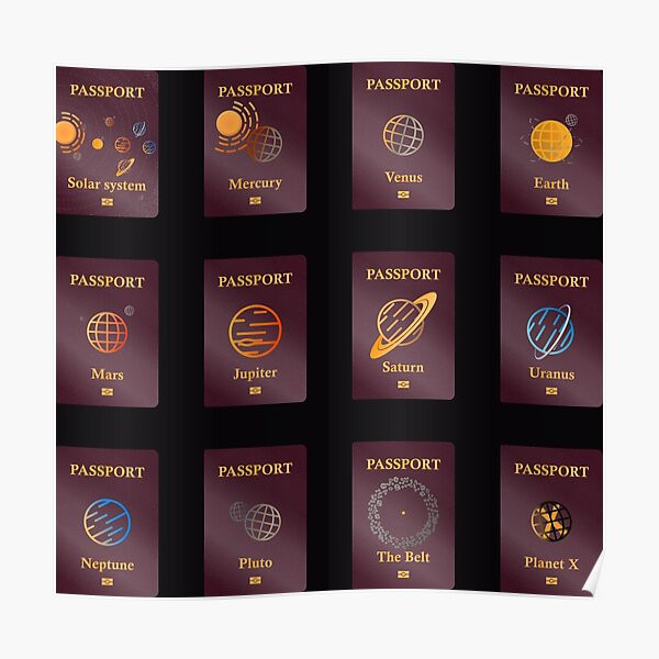 "Passports - Solar system - Red" Poster for Sale by jc007 | Redbubble