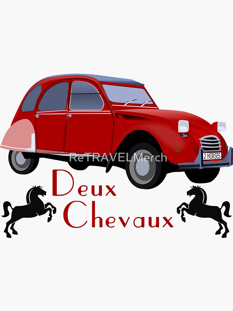 "Citroen Deux Chevaux 2CV" Sticker for Sale by ReTRAVELMerch | Redbubble