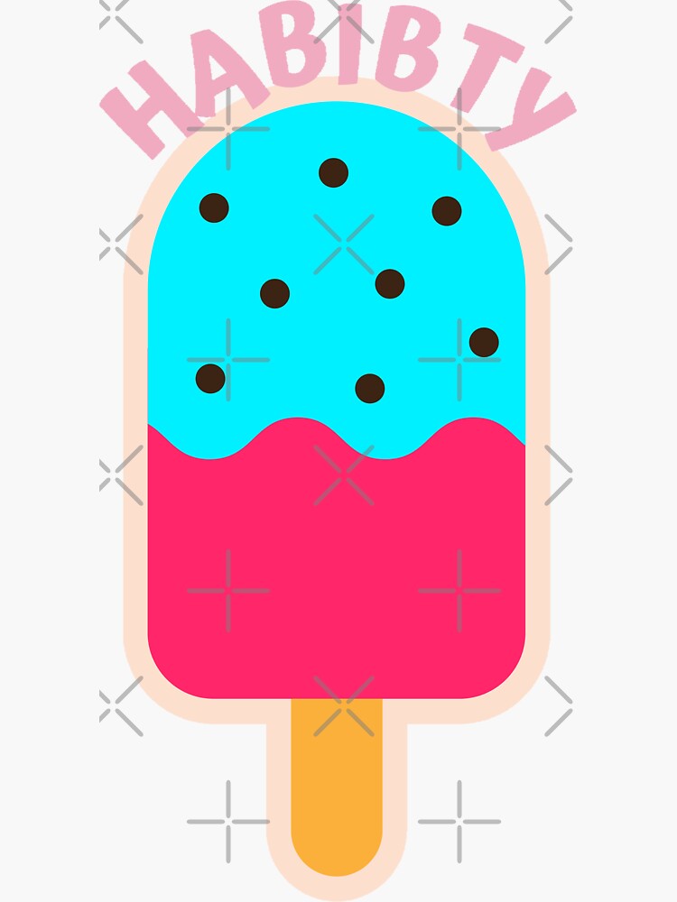 "(no.3) Habibty Popsicle Ice Cream" Sticker for Sale by HijabieUkhty ...
