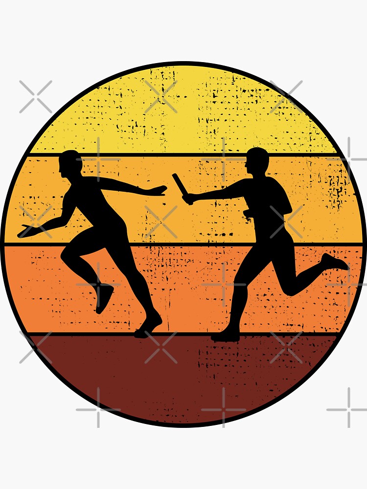 "Relay race run athlete track and field vintage retro" Sticker for Sale ...