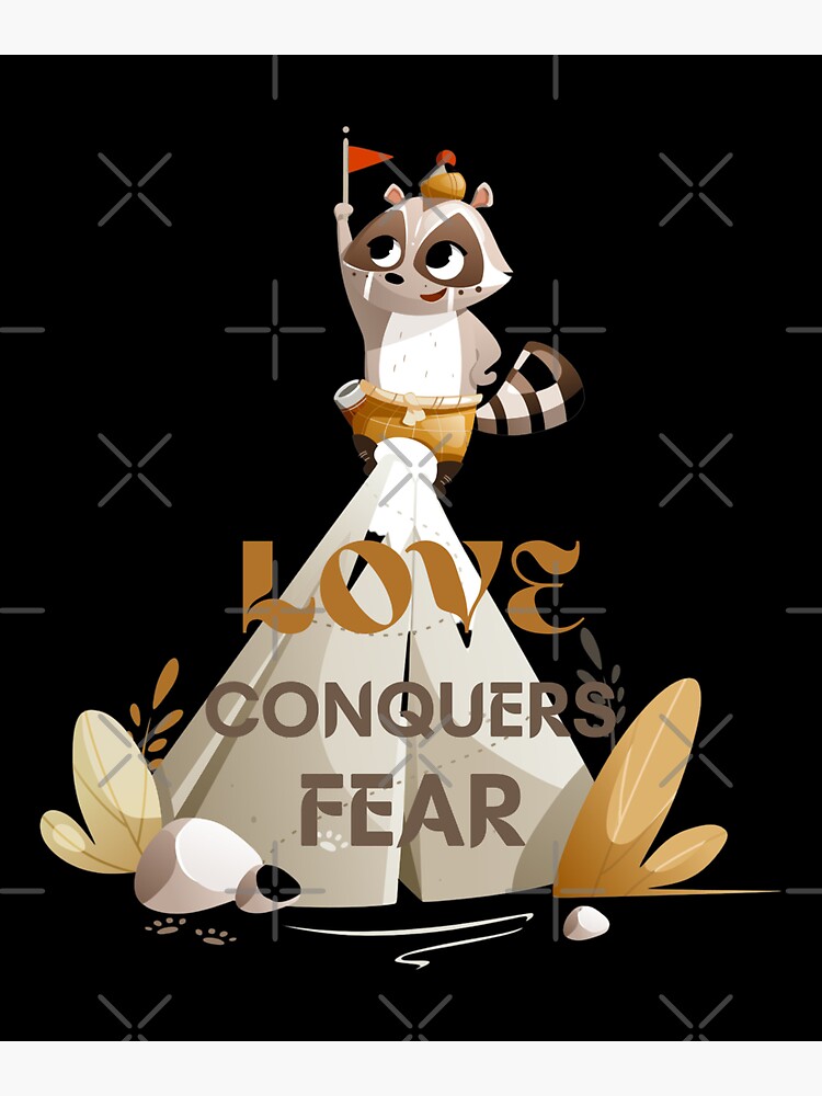 "CONQUER- Love conquers fear..." Sticker for Sale by pqrstshirts ...