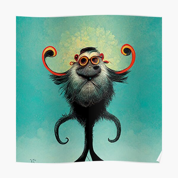 "Dr Seuss inspired monkey design" Poster for Sale by ThePurpleMelon ...