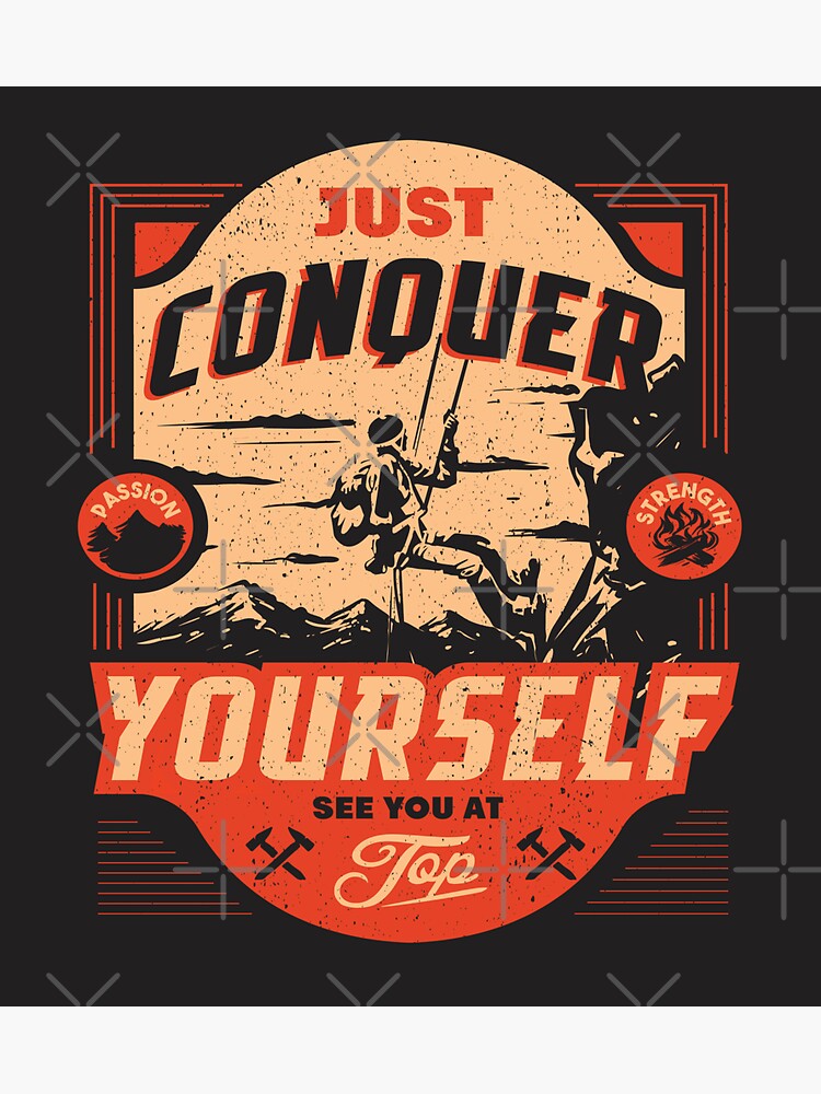 "CONQUER" Sticker for Sale by pqrstshirts | Redbubble