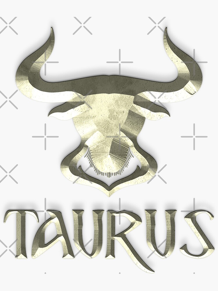 "Taurus Metallic zodiac - Taurus stone effect - Taurus" Sticker for ...