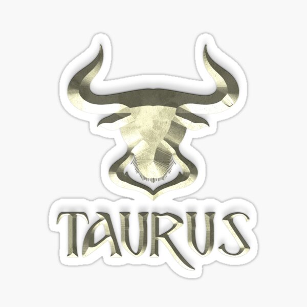 "Taurus Metallic zodiac - Taurus stone effect - Taurus" Sticker for ...
