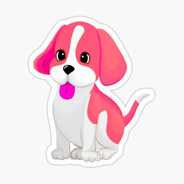"dog pink cute" Sticker for Sale by Fatimasaad2022 | Redbubble