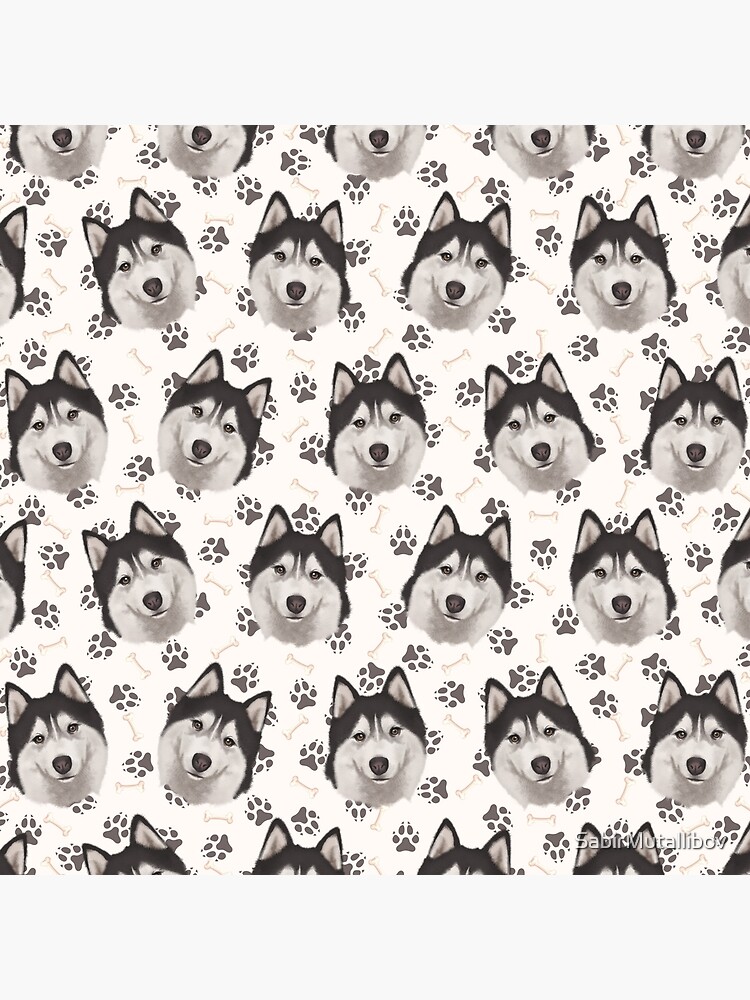 "Cute Siberian Husky and Paws " Poster for Sale by SabirMutallibov ...