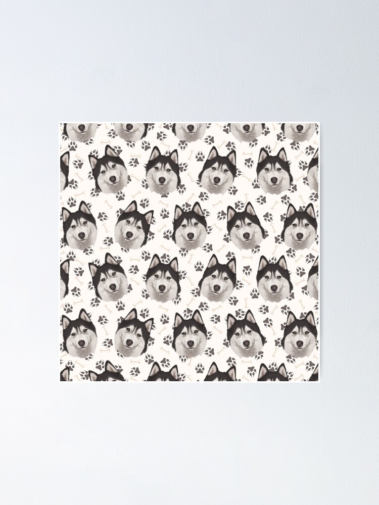 "Cute Siberian Husky and Paws " Poster for Sale by SabirMutallibov ...