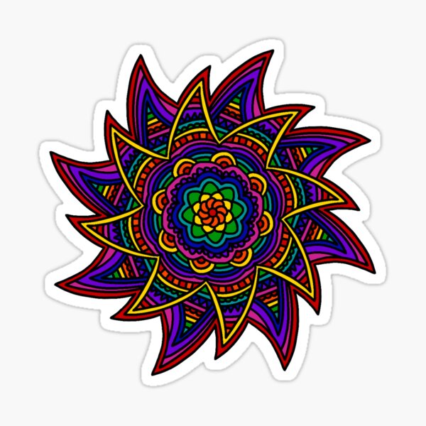 "Rainbow mandala 27" Sticker for Sale by artful-rain | Redbubble