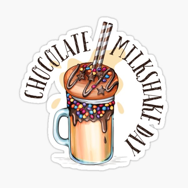 "Chocolate Milkshake Day" Sticker for Sale by Furpodog | Redbubble
