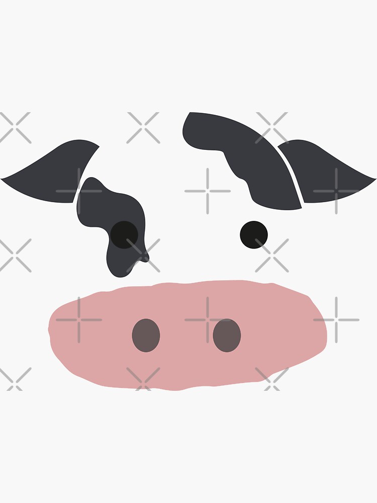 "Cute Cow Face " Sticker for Sale by theredfoxs | Redbubble