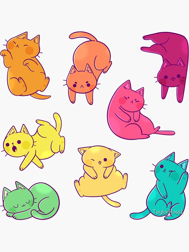 "Melting Cats 2" Sticker for Sale by TaylorRoss1 | Redbubble