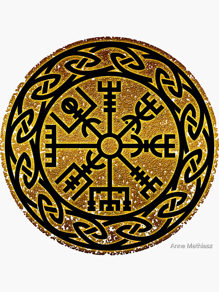 "Vintage Vegvisir, Futhark Runes, Viking Compass" Sticker for Sale by ...