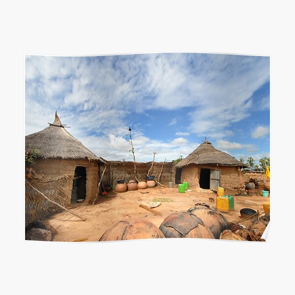 "West African Village" Poster for Sale by Ade-Mercury | Redbubble