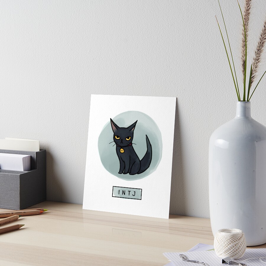 "MBTI Cats: INTJ" Art Board Print by eilamona | Redbubble