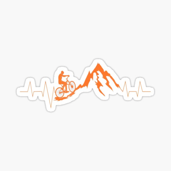 "Mountain Bike Heartbea Cute Bike Heartbeat" Sticker for Sale by LkjNhu ...