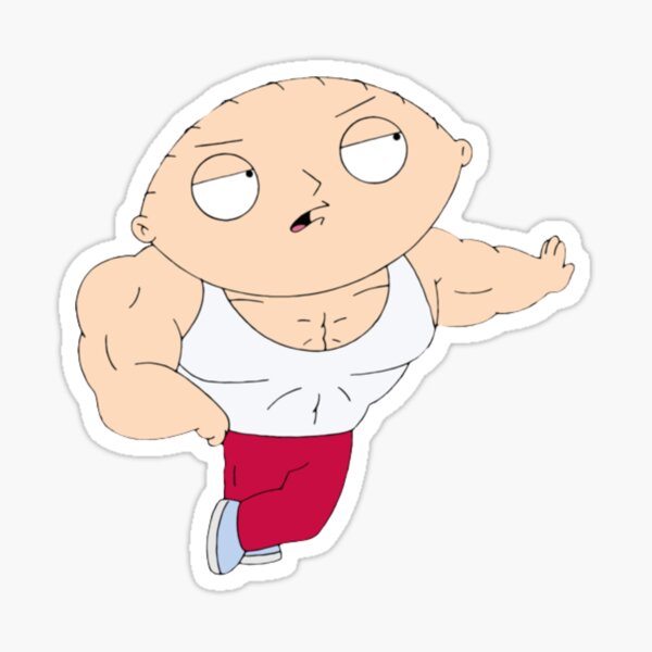 "Stewie Bodybuilder" Sticker for Sale by ClothingbyJD | Redbubble