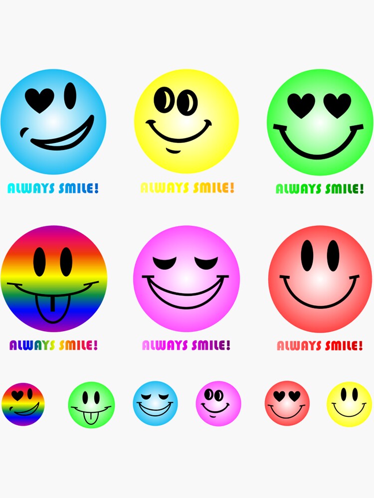 "Always smile! emoji sticker pack" Sticker for Sale by ranaweeraart ...