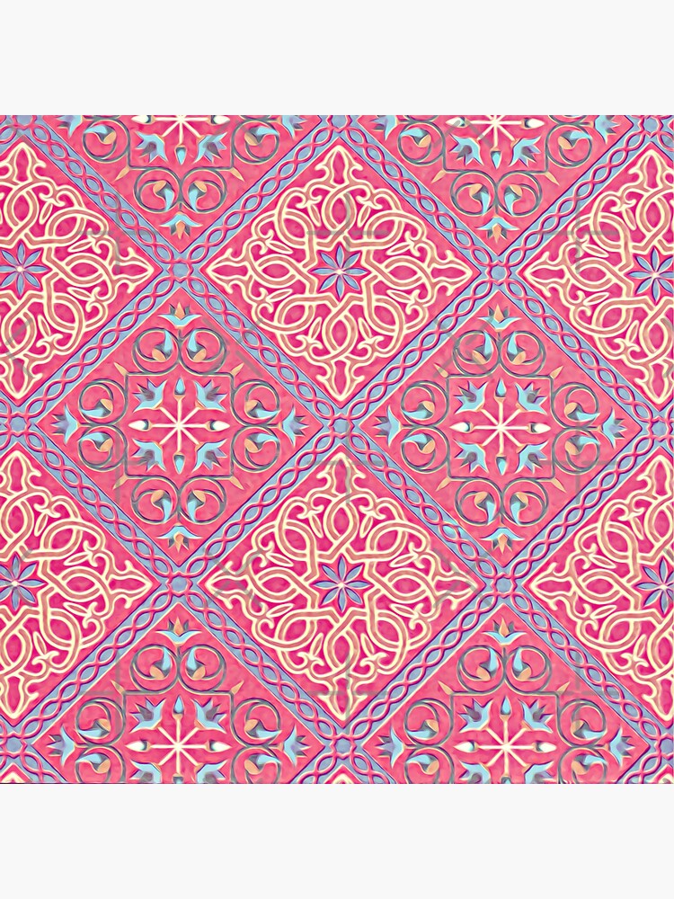 "traditional Egyptian pattern, arabesques and pink mosaics" Sticker for ...