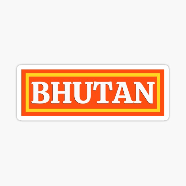 "Bhutan Flag Colours Plate" Sticker for Sale by FedSherDesign | Redbubble