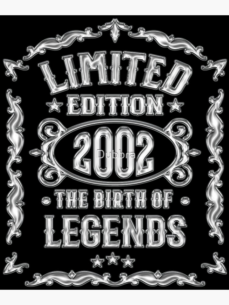 "20 Birthday Birth of Legends 2002 Vintage 2002" Greeting Cardundefined ...